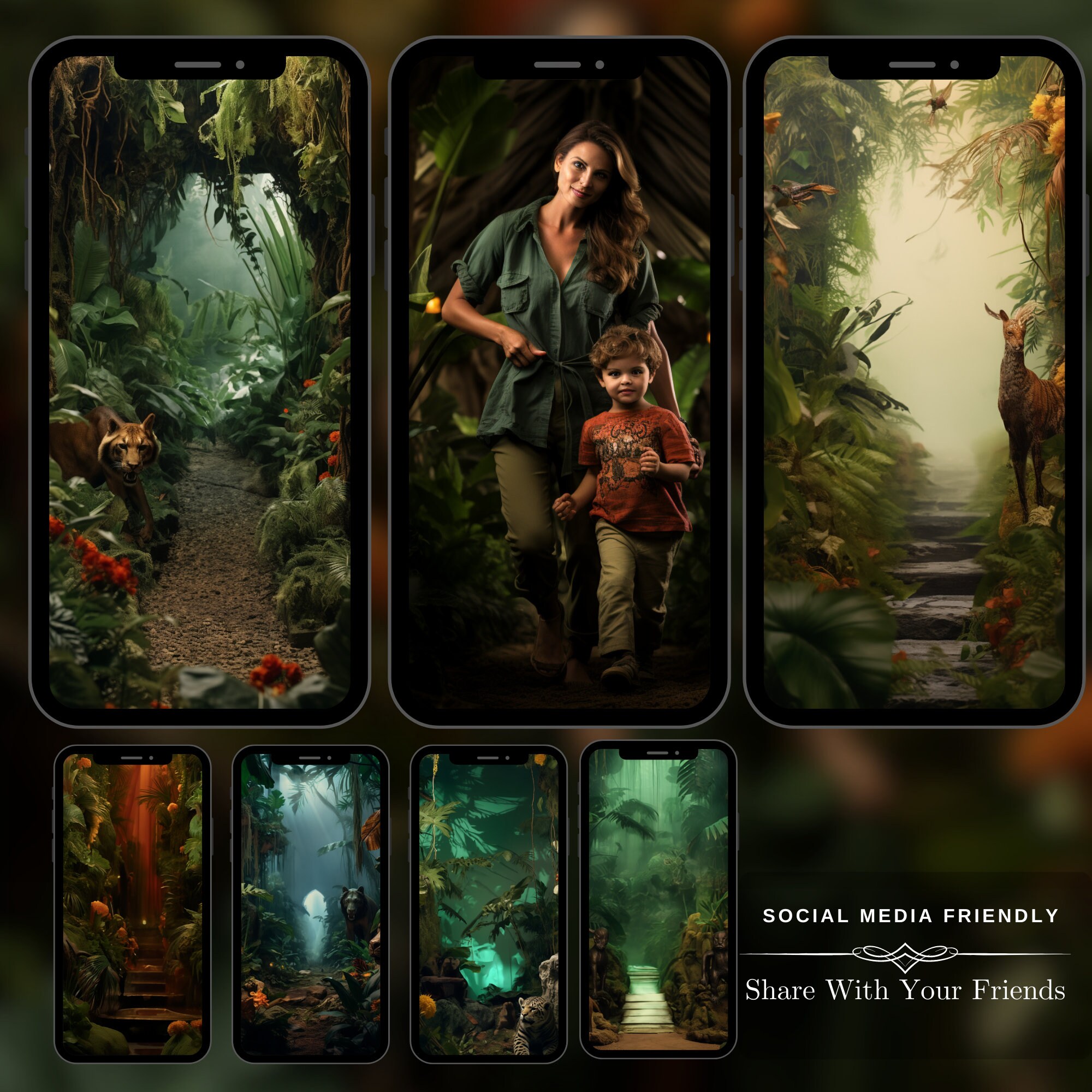 30 Jungle Backdrop for Safari Decorations With 10 Leaves Overlay ...