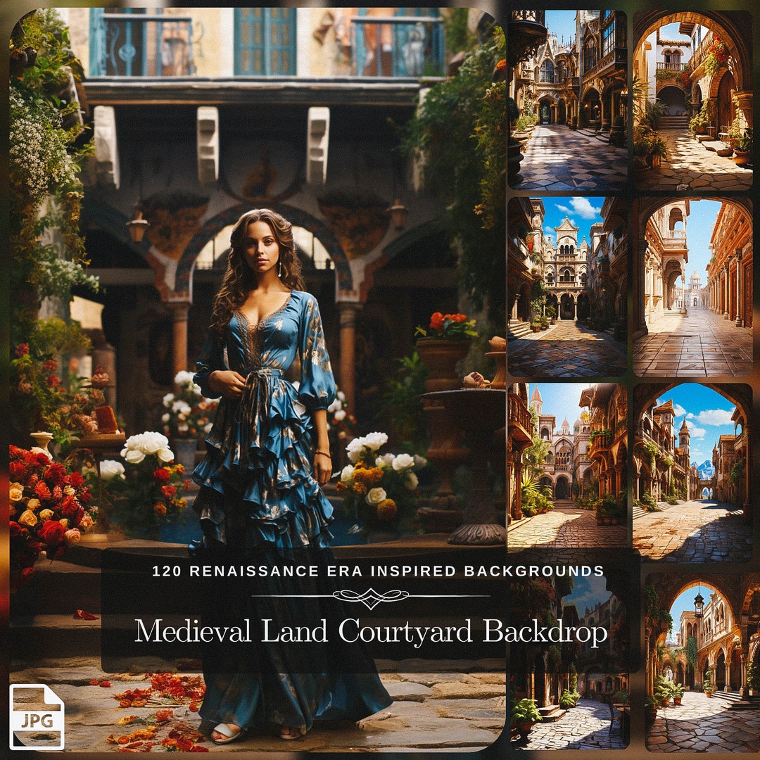 Medieval Land Courtyard Backdrop: 120 Garden Decoration With Castle ...