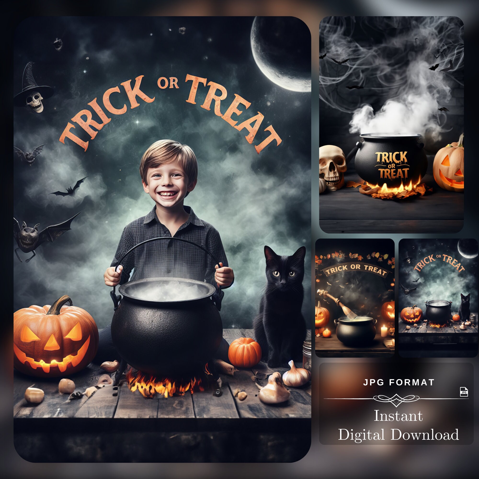Bubbling Cauldron Photography Backdrop:60 Witches Brew Trick or Treat ...