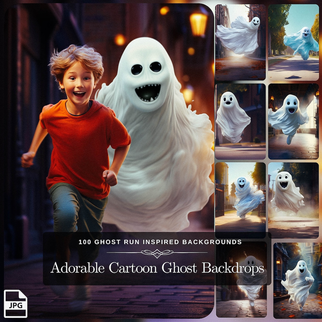 Adorable Ghost Photoshoot Backdrop: 100 Cartoon Portrait Ghost Faces ...