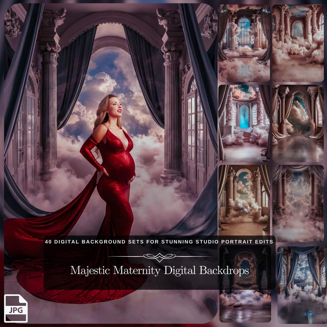 Majestic Maternity Backdrop Fine Arts Bundle – 40 Digital Background ...