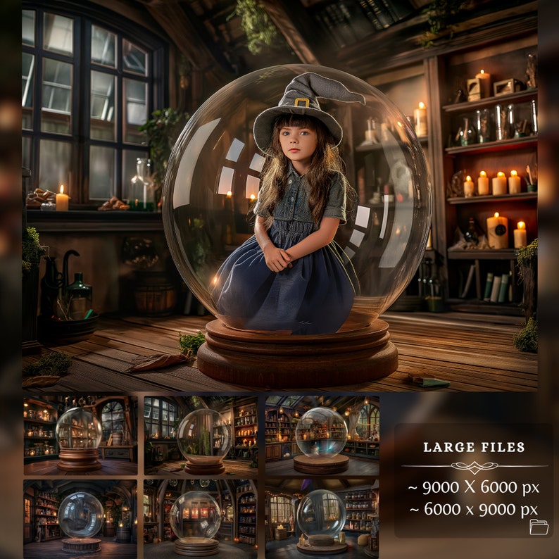 Magic Orb Fantasy Scene Digital Backdrops: 40 Witch Room and Wizard ...