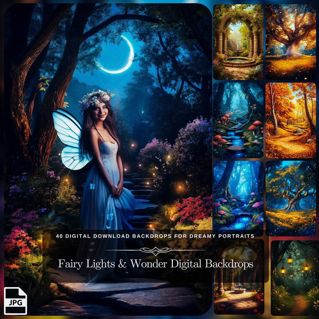 Fairy Lights & Wonder Backgrounds : 40 Magical Digital Download ...