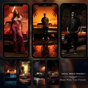 90s Lowrider Backdrops Pack: 30 Digital Backdrops of Old School Car ...