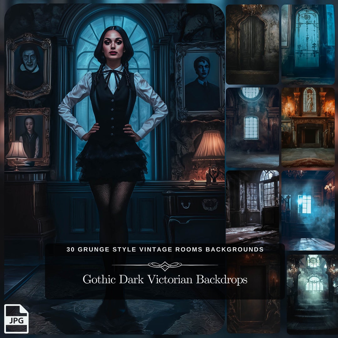 Gothic Family Dark Victorian Digital Backdrop: 30 Grunge Mockup and ...