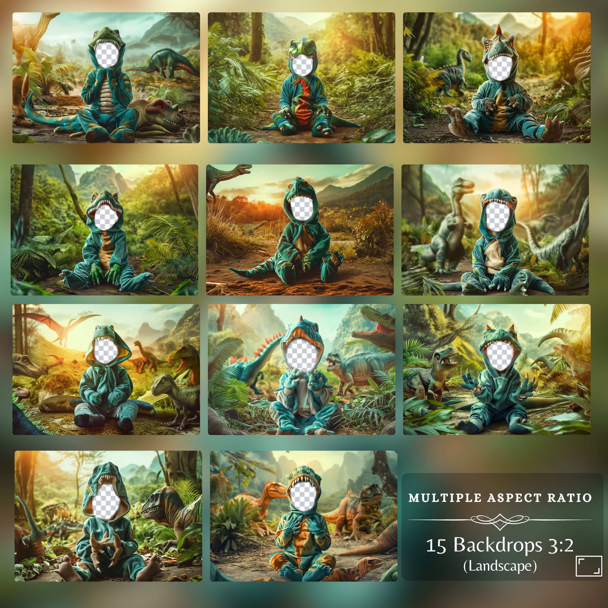 Editable Background Dinosaur Face Prehistoric Art: 30 Digital Backdrop ...