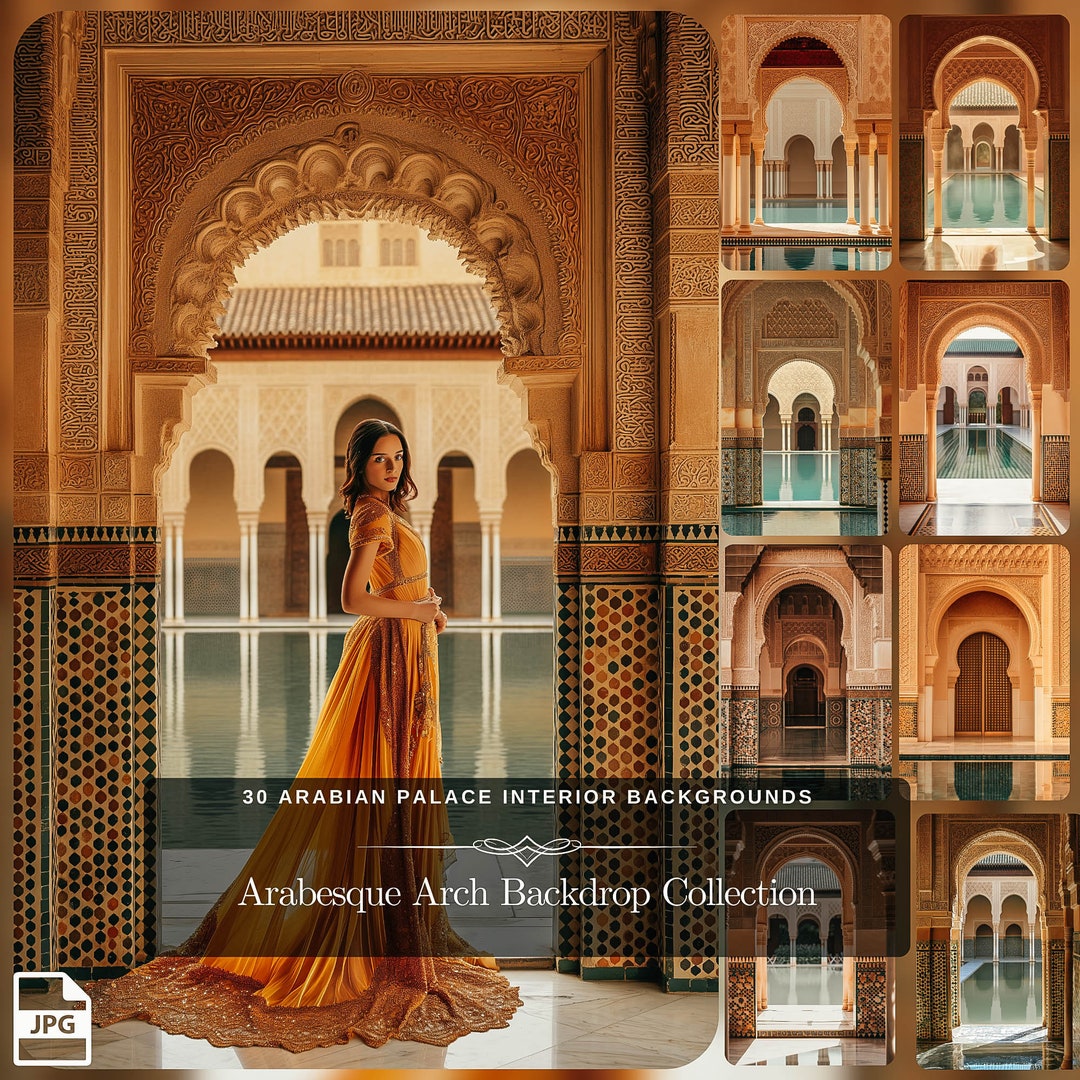 Arabian Princess Arch Backdrop Collection: 30 Arabesque Decor Digital ...