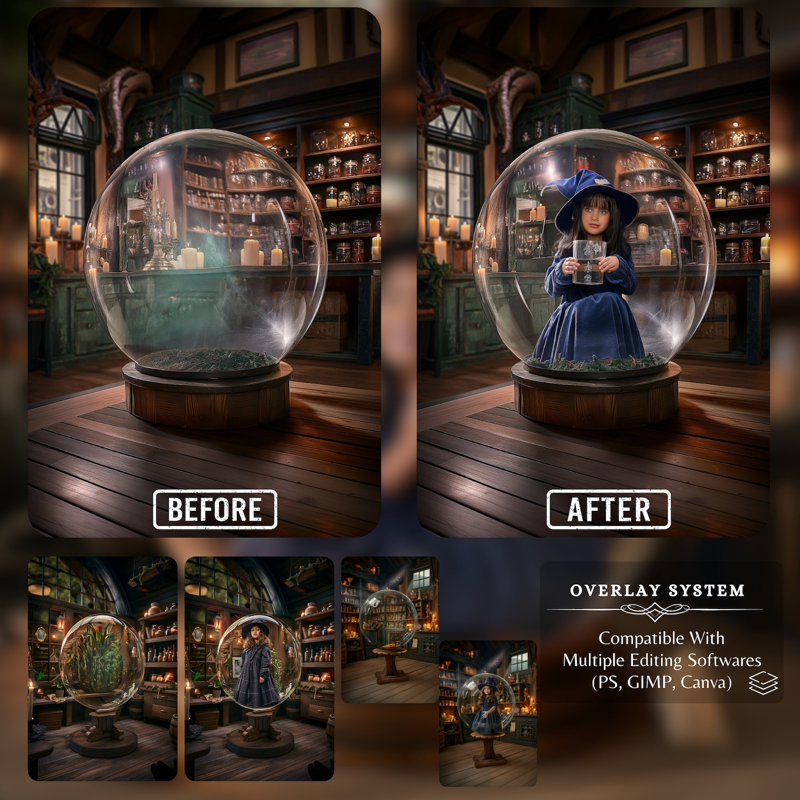 Magic Orb Fantasy Scene Digital Backdrops: 40 Witch Room and Wizard ...