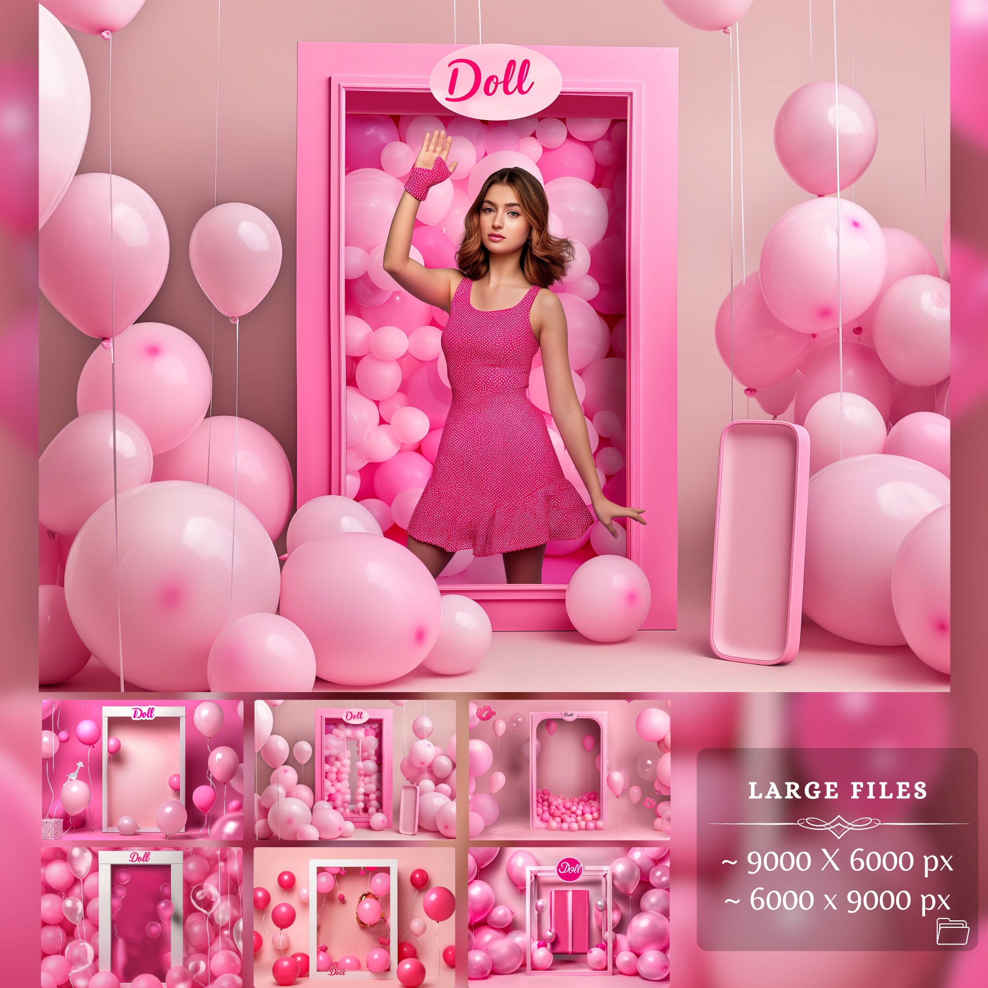 Doll in A Box Vibrant Pink Digital Backdrops: 40 Feminine Aesthetic ...