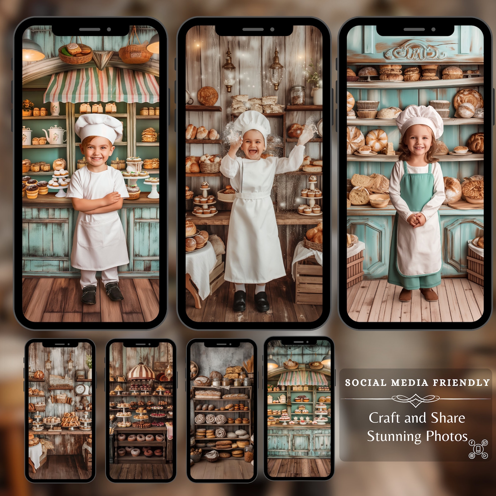 French Bakery Nostalgia: 40 Vintage Bakery Digital Backgrounds for ...