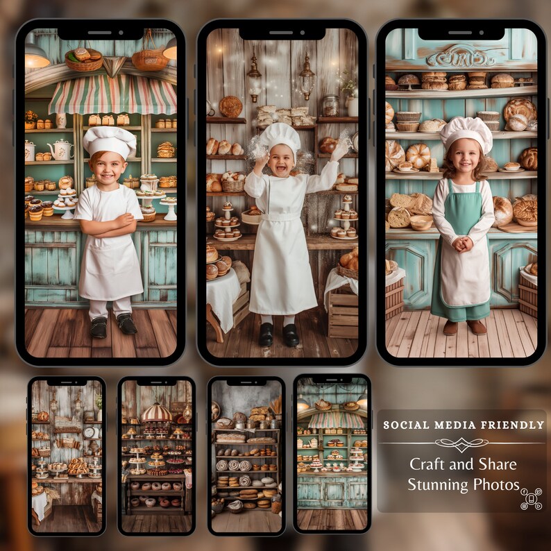 French Bakery Nostalgia: 40 Vintage Bakery Digital Backgrounds for ...