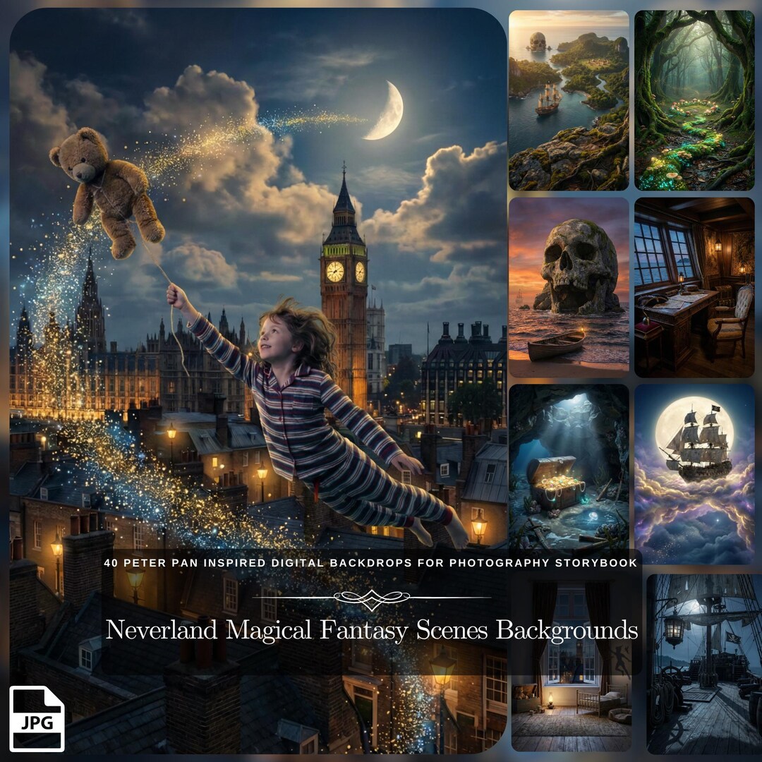 Neverland Magical Fantasy Scenes Backgrounds: 40 Peter Pan Inspired ...