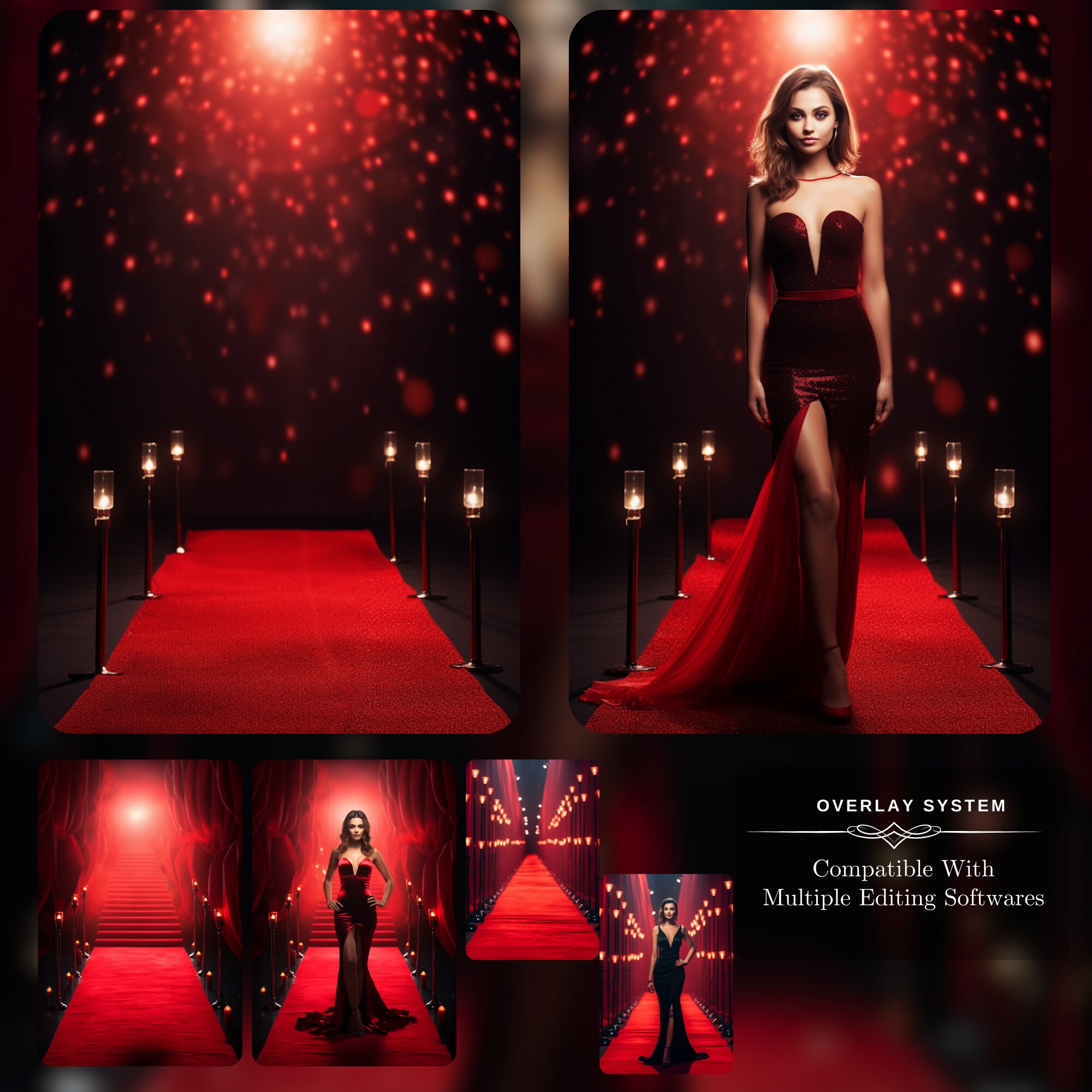Hollywood Star Red Carpet Backdrop for Social Media: 30 Premium Digital ...