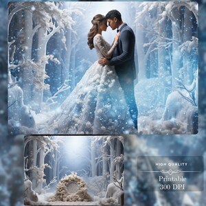 Winter Landscape Wedding Arch Backdrop: 30 Frozen Background Set & 10 ...