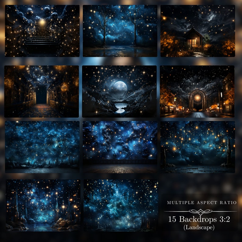 Starry Night Backdrop With Glowing Stars: 30 Twilight Sky Backdrop With ...