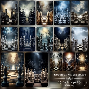 Chess Board Photo Backdrop Digital Download: 30 Black and White Chess ...