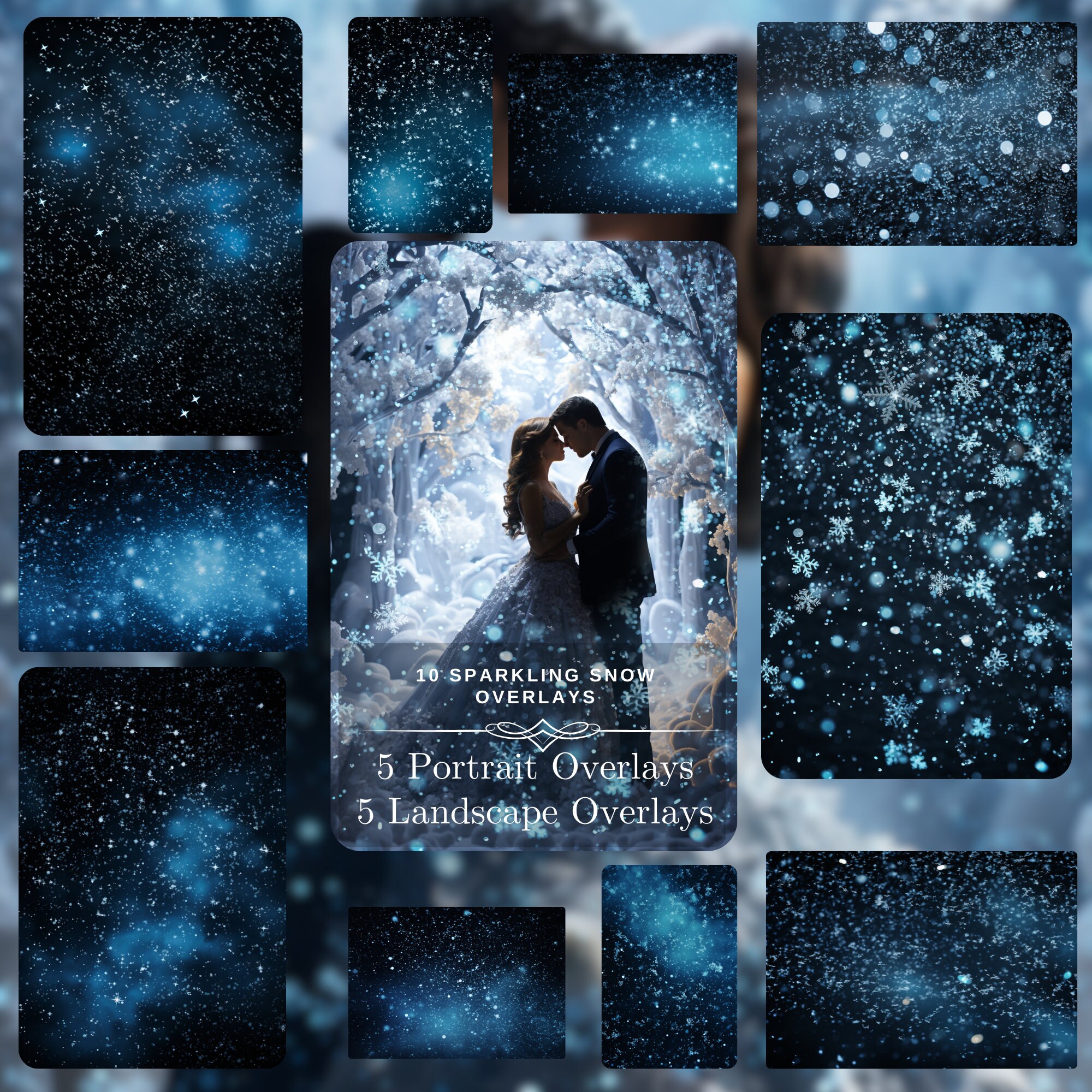 Winter Landscape Wedding Arch Backdrop: 30 Frozen Background Set & 10 ...