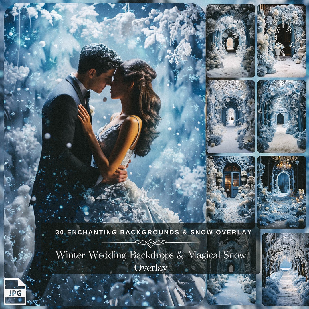 Winter Landscape Wedding Arch Backdrop: 30 Frozen Background Set & 10 ...