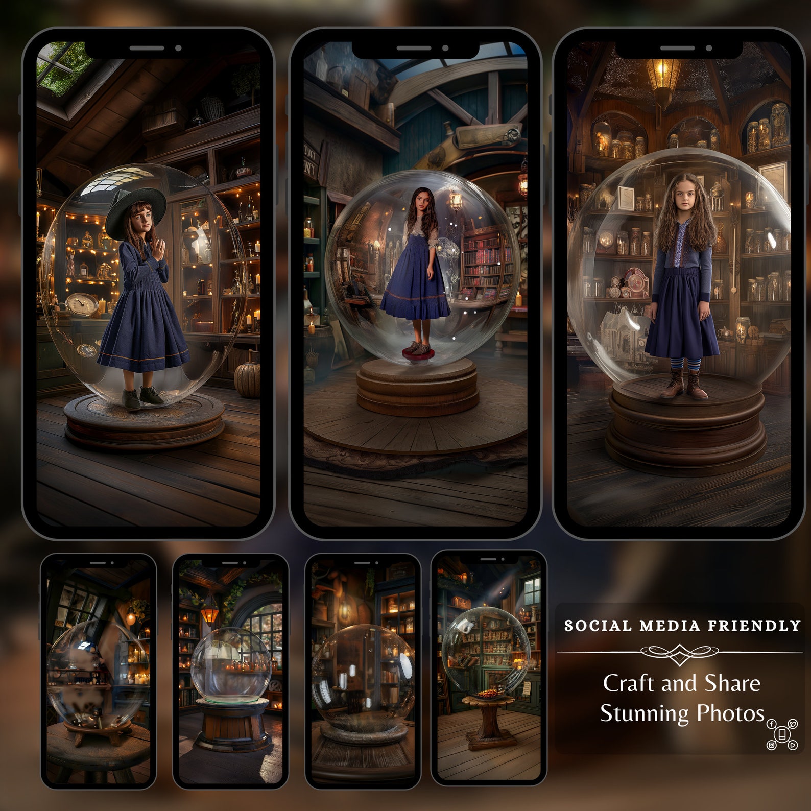 Magic Orb Fantasy Scene Digital Backdrops: 40 Witch Room and Wizard ...