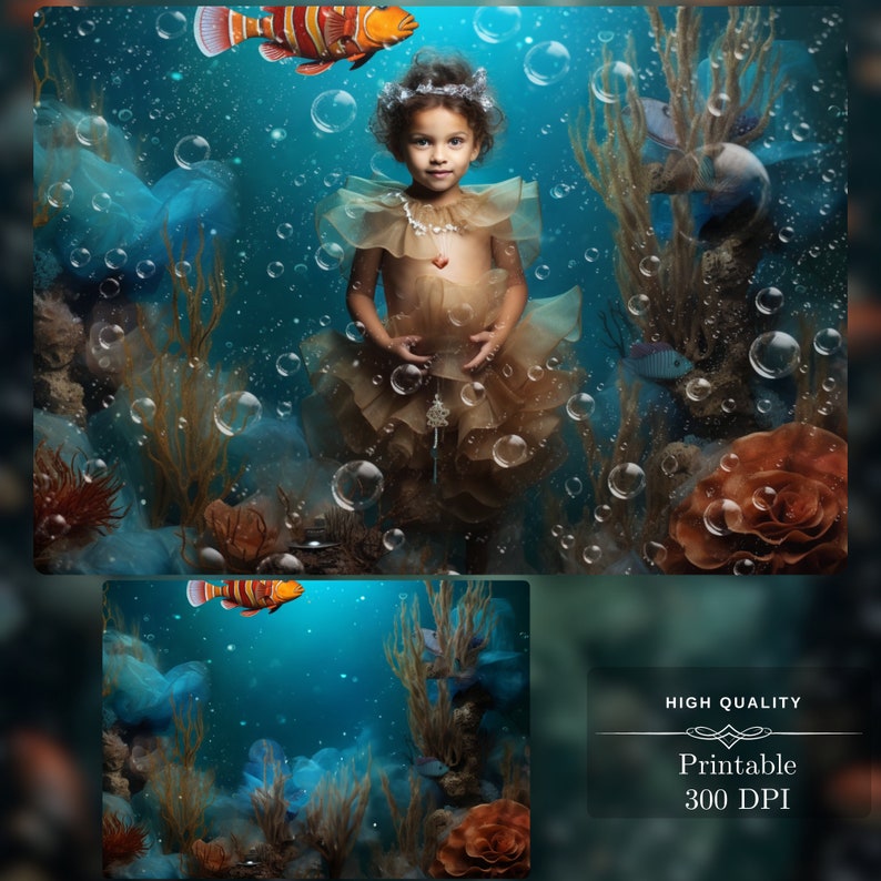 Under the Sea Backdrop Collection: 10 Bubble Overlays and 30 Photo ...