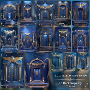 Egyptian Blue Digital Backdrops : 40 Egyptian Style Digital Backgrounds ...