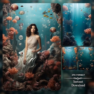 Under the Sea Backdrop Collection: 10 Bubble Overlays and 30 Photo ...