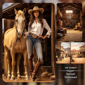 Western Decor & Sand Overlay: 120 Wild West Backdrop for Cowboy Photo ...