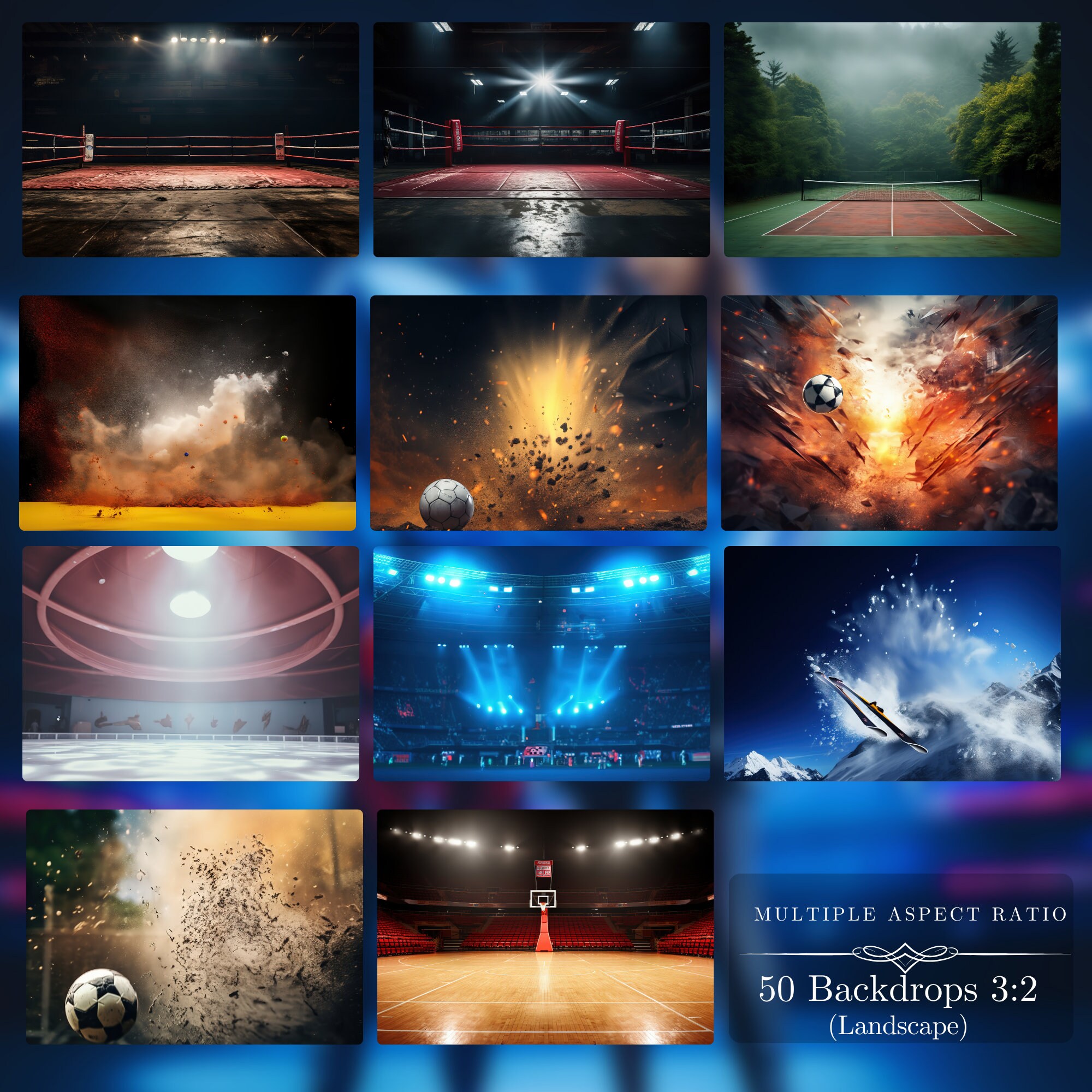 Game Day Sports Backdrop: 100 Stock Photos of Ice Skating, College ...