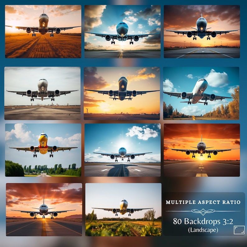 Airplane Art Plane Spotting Background Mockup: 160 Aviation Decor With ...