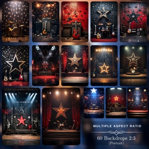 Rockstar Backdrop With Stage Lights: 120 Superstar Backdrops, Music ...