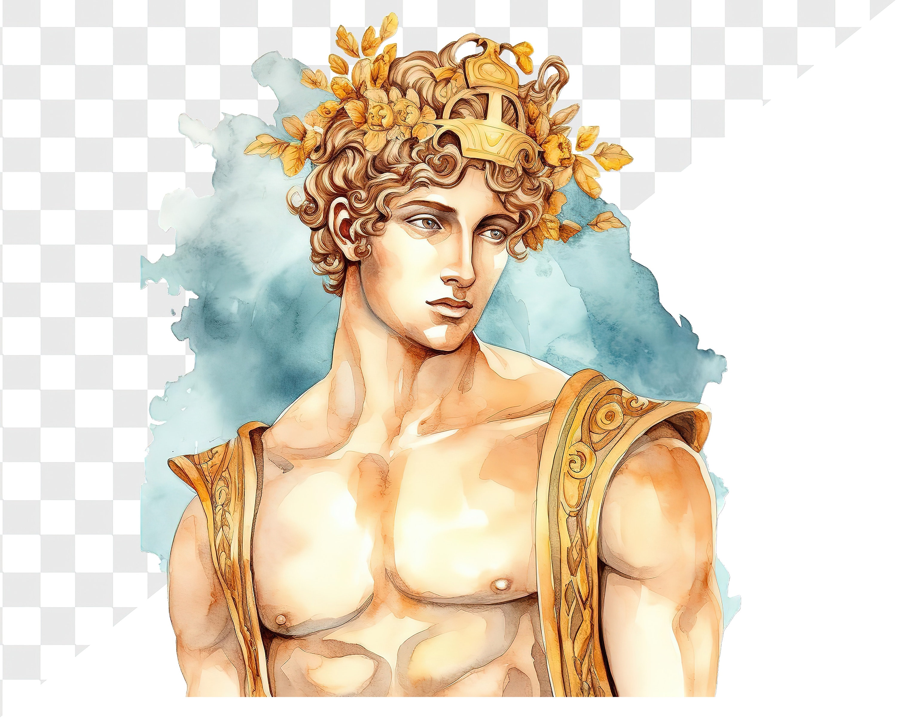 Greek Gods Clip Art Set Transparent Illustrations of Mythology Gods and ...