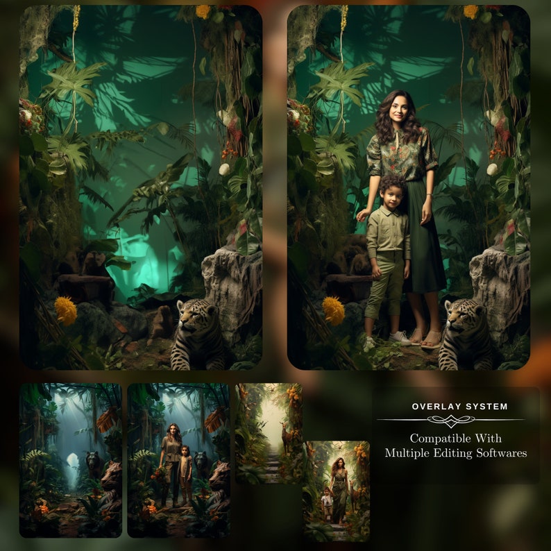 30 Jungle Backdrop for Safari Decorations With 10 Leaves Overlay ...