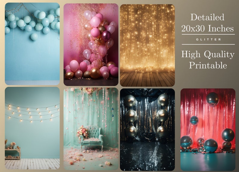 Glamorous Shiny Wall Backdrop With Balloons: Glitter Back Splash for ...