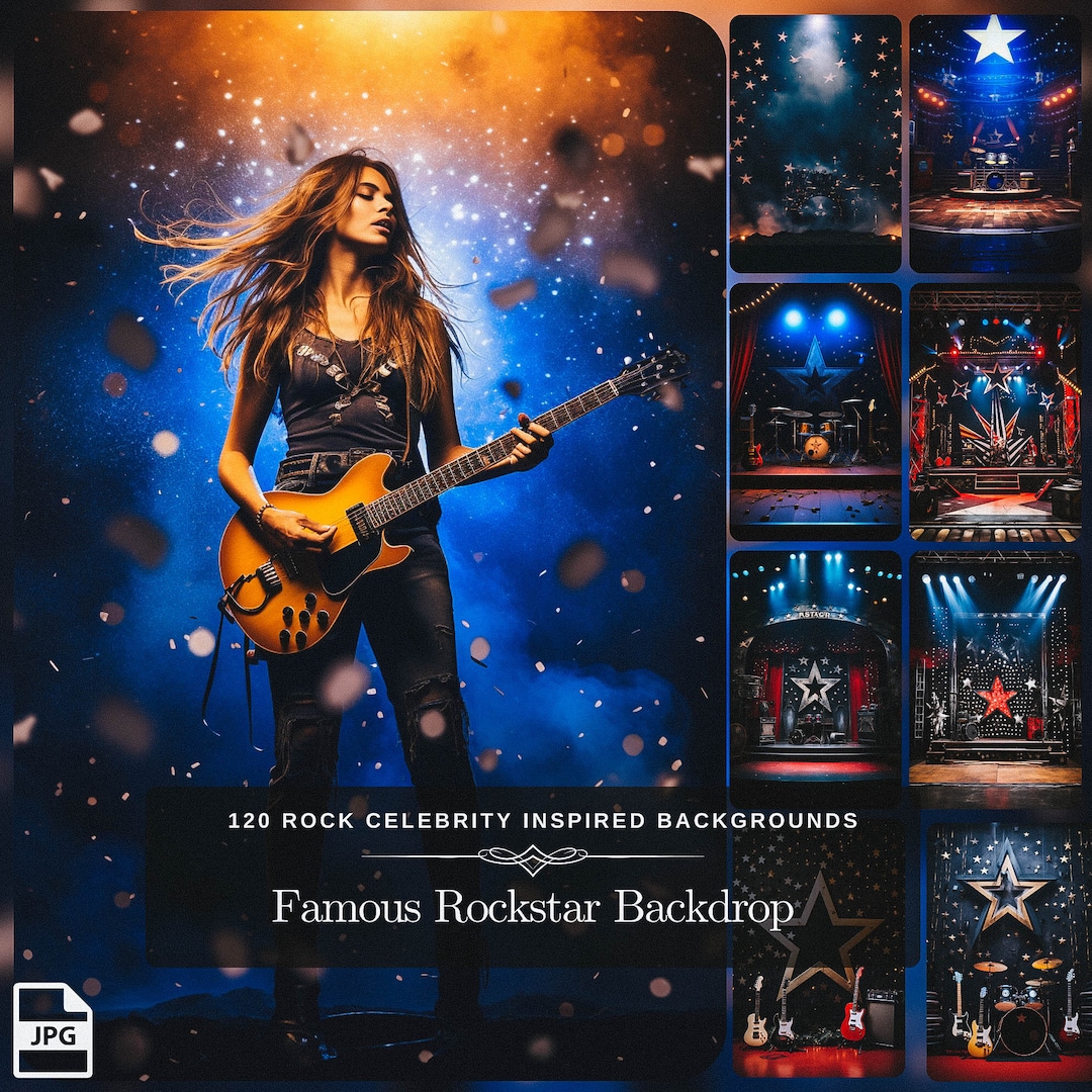 Rockstar Backdrop With Stage Lights: 120 Superstar Backdrops, Music ...