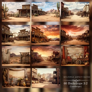 Western Decor & Sand Overlay: 120 Wild West Backdrop for Cowboy Photo ...