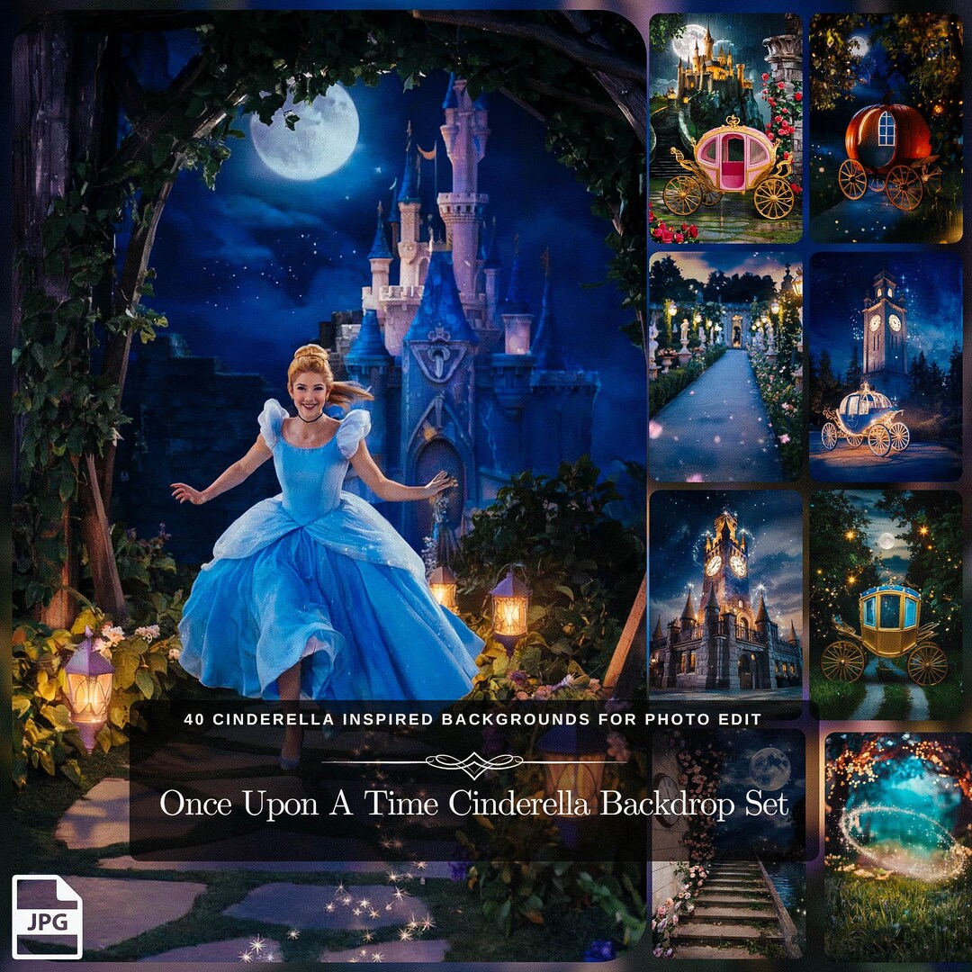 Once Upon A Time Cinderella Backdrop Set: 40 Magical Digital Backdrops ...