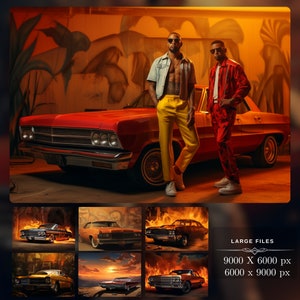 90s Lowrider Backdrops Pack: 30 Digital Backdrops of Old School Car ...