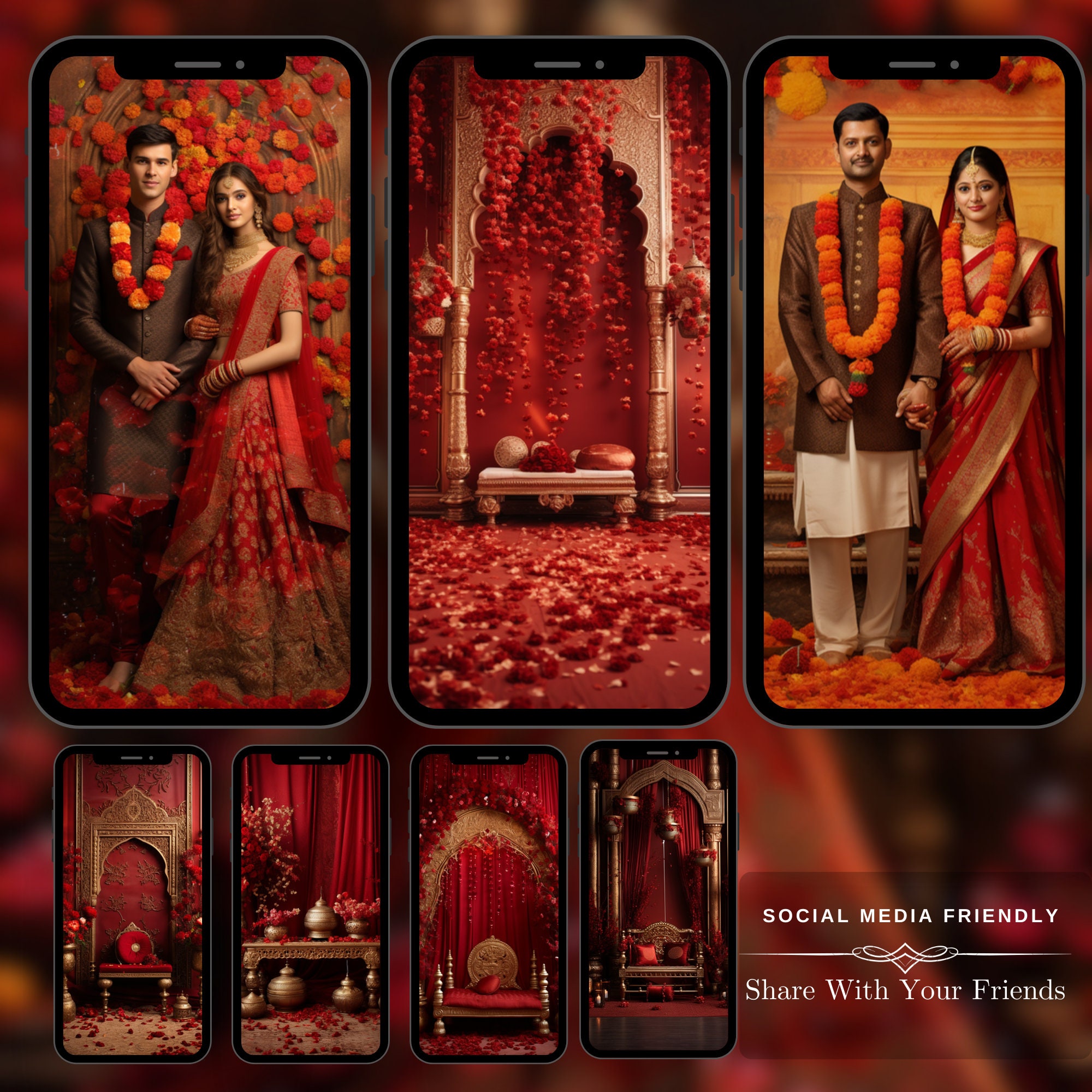 Indian Decor Seemantham Backdrop: 30 Traditional Backdrop Set - Etsy