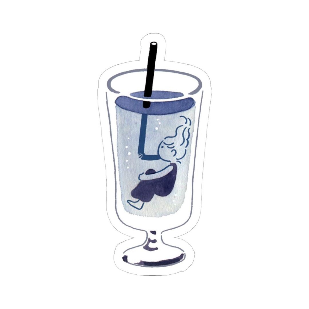 Whimsical Scuba Diving With a Straw Kiss-cut Stickers | Cute Laptop ...