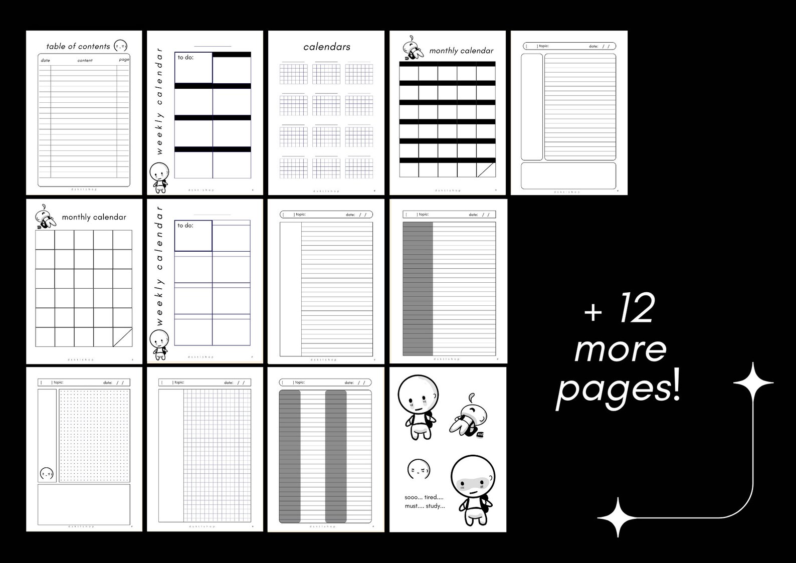 Minimalist- the "tired Note-taker" Digital Notebook Korean Inspired ...