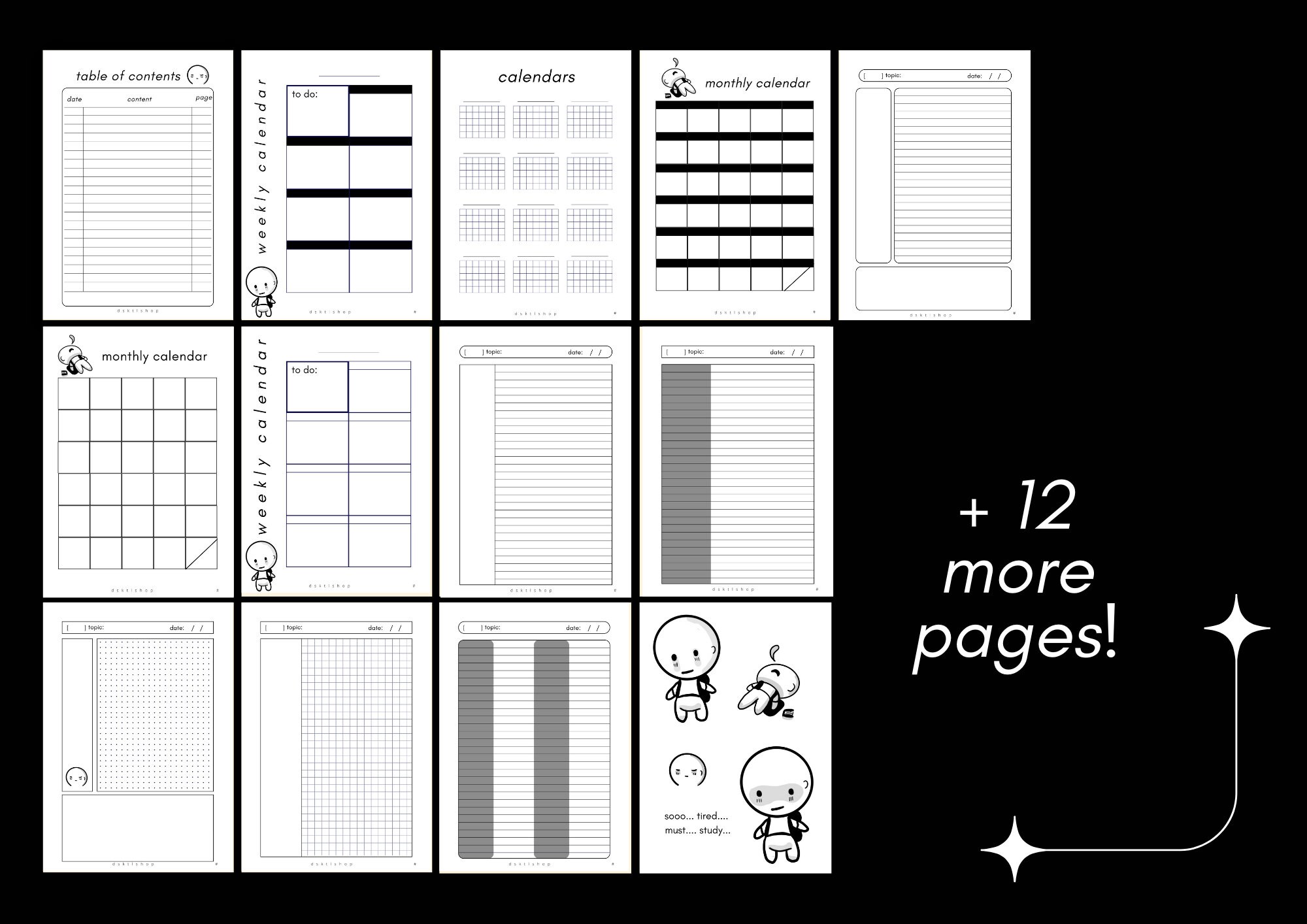 Minimalist- the "tired Note-taker" Digital Notebook Korean Inspired ...