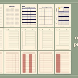 Korean Inspired Digital Notebook / Aesthetic Red Blue Green Goodnotes ...