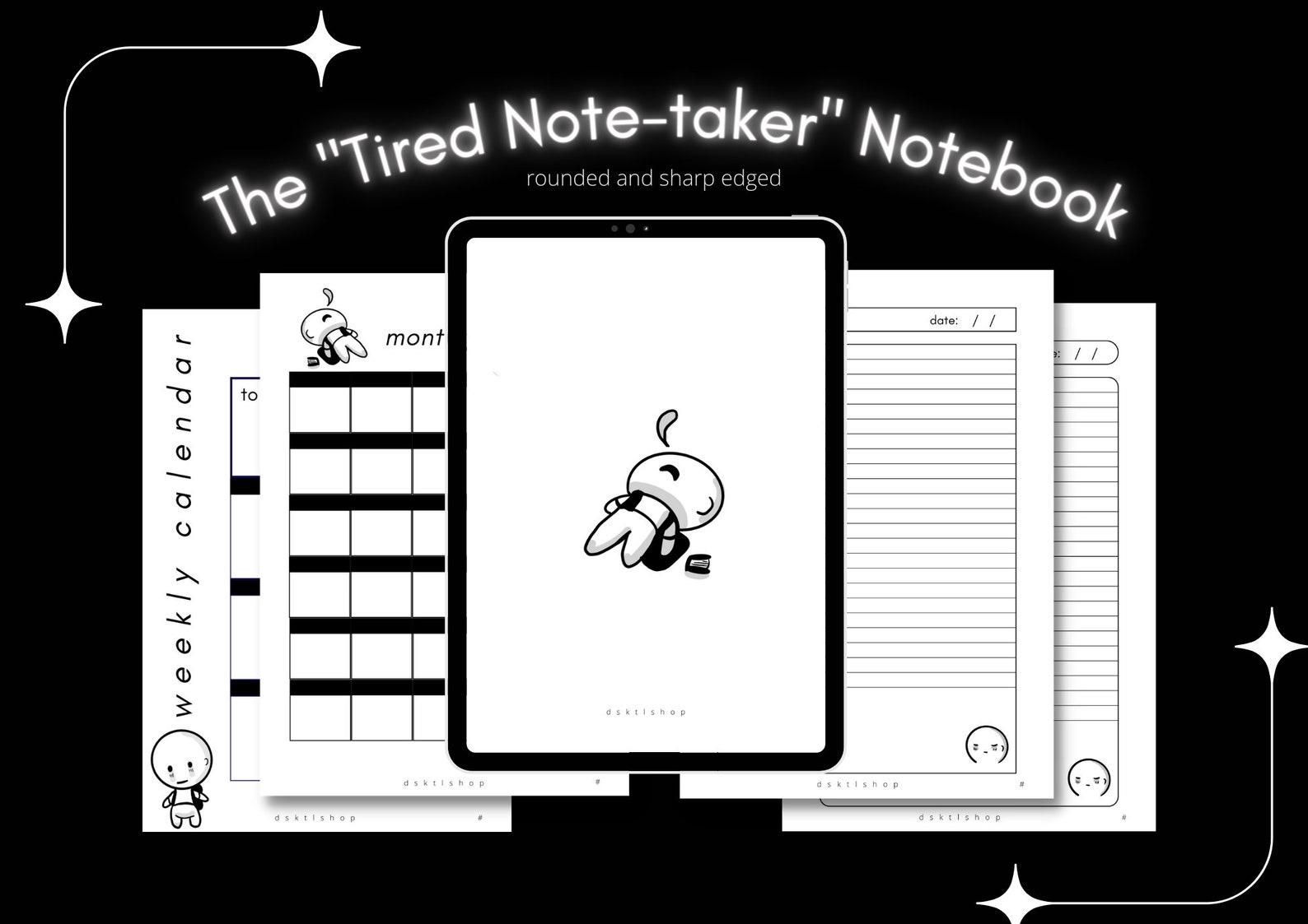 Minimalist- the "tired Note-taker" Digital Notebook Korean Inspired ...