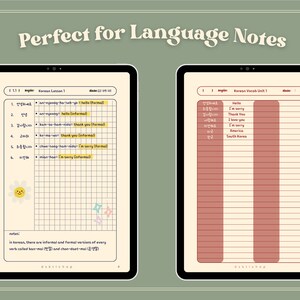Korean Inspired Digital Notebook / Aesthetic Red Blue Green Goodnotes ...
