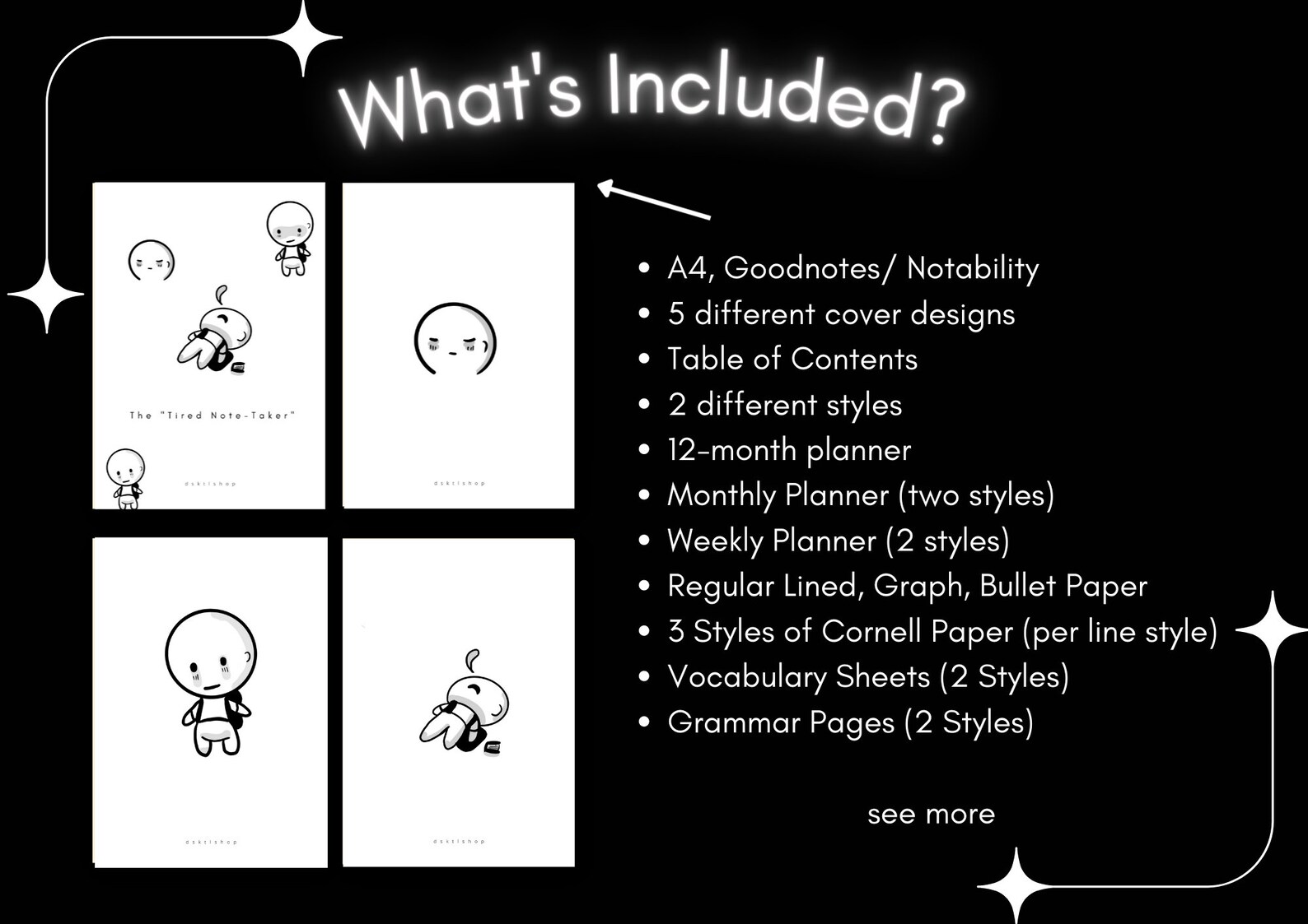 Minimalist- the "tired Note-taker" Digital Notebook Korean Inspired ...