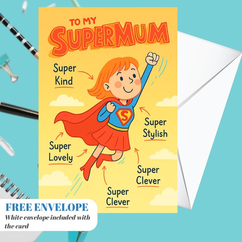 To My Supermum Birthday Card - Mum Birthday Card Cute Mother Birthday ...
