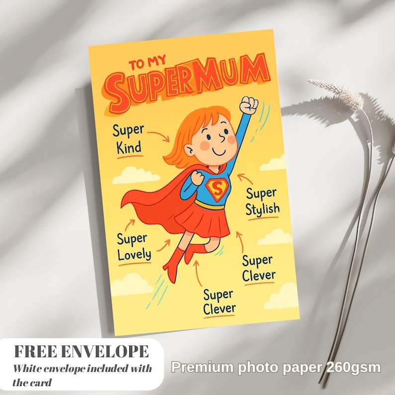 To My Supermum Birthday Card - Mum Birthday Card Cute Mother Birthday ...