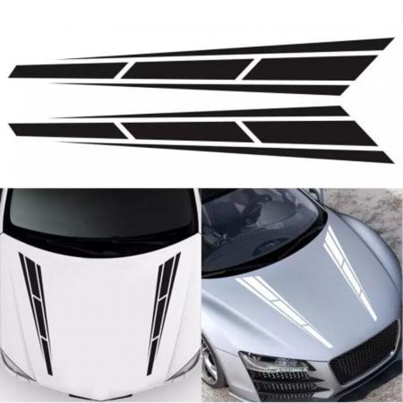 Universal Car Racing Hood Stripes Decal Set M1 – Sport Vinyl Stickers ...