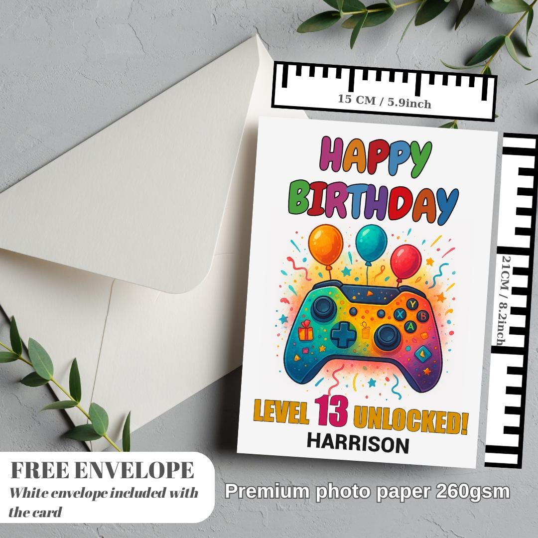 Personalised Gamer Birthday Card | Boy Girl Greeting Card | Gaming All ...