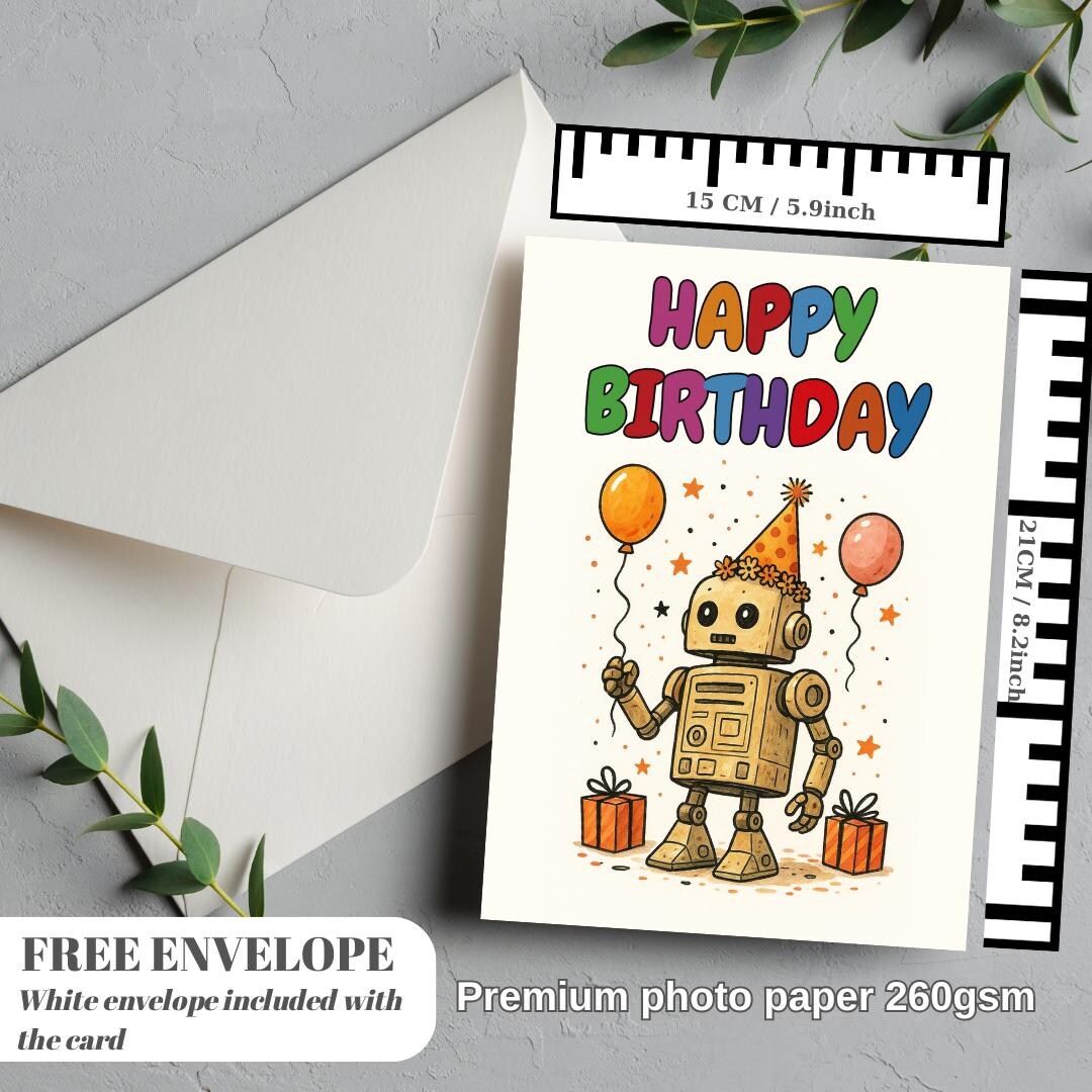 Custom Birthday Card, Robot Birthday Card, R2-D2 Birthday Card Funny ...